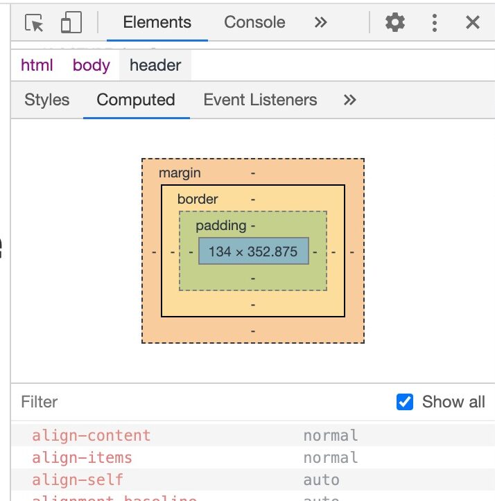 【CSSのボックスモデルを確認しよう】デベロッパーツールを見ながらヘッダー領域のスタイリング › TeatreeWEB